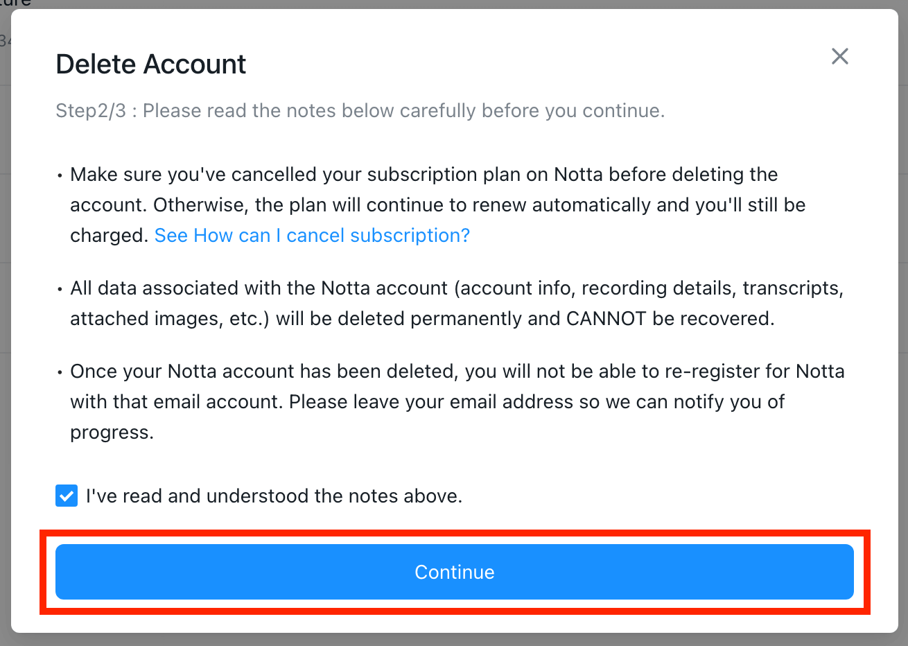 How to delete my Notta account? – Notta - Help Center