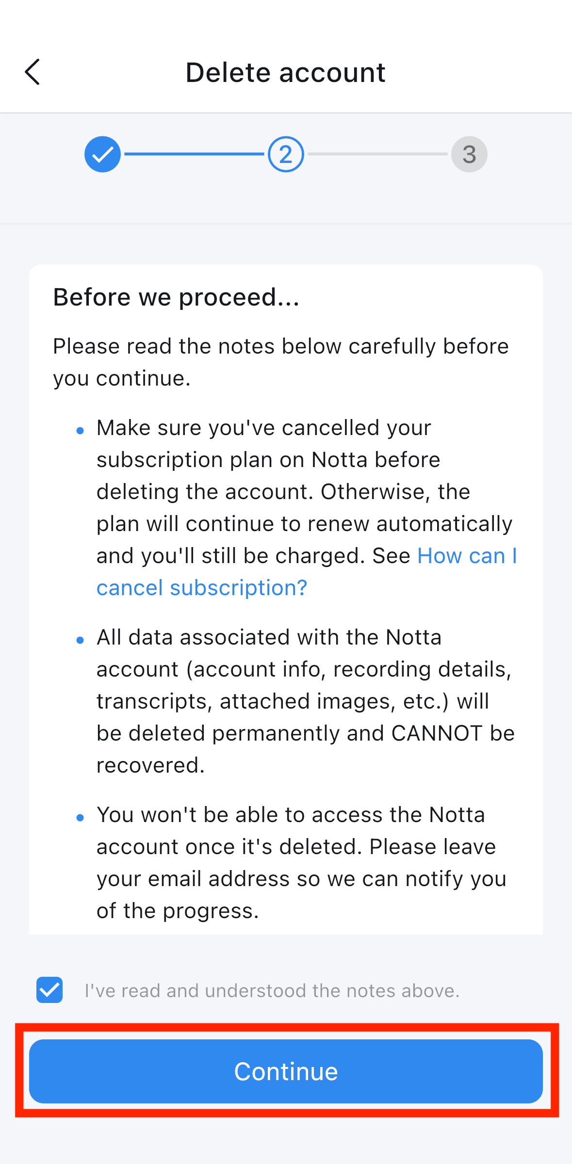 How to delete my Notta account? – Notta - Help Center