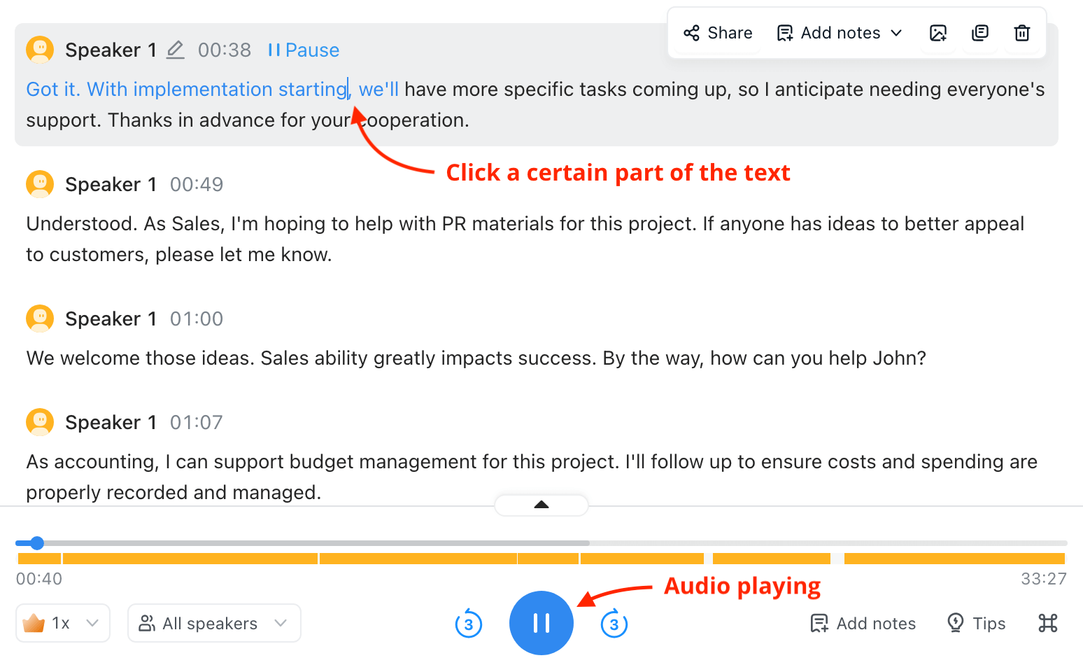 How to edit transcripts? – Notta - Help Center