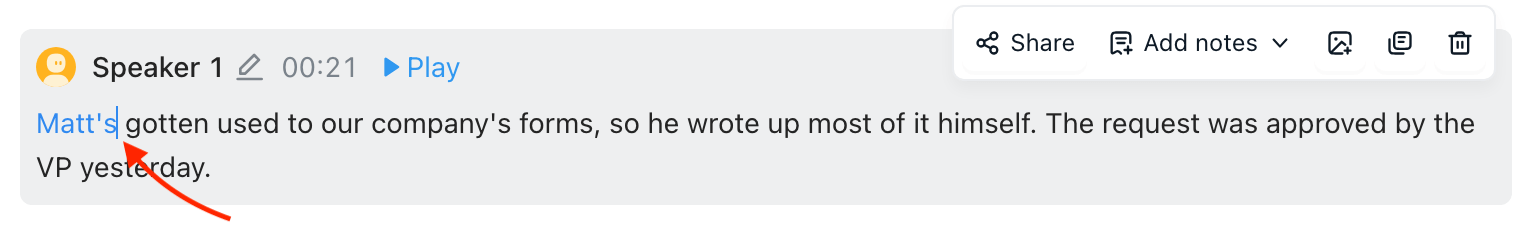 Edit transcripts – Notta - Help Center