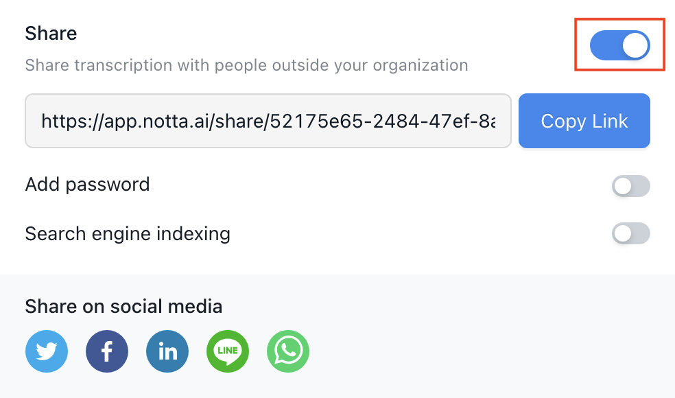 Download and Share transcripts – Notta - Help Center