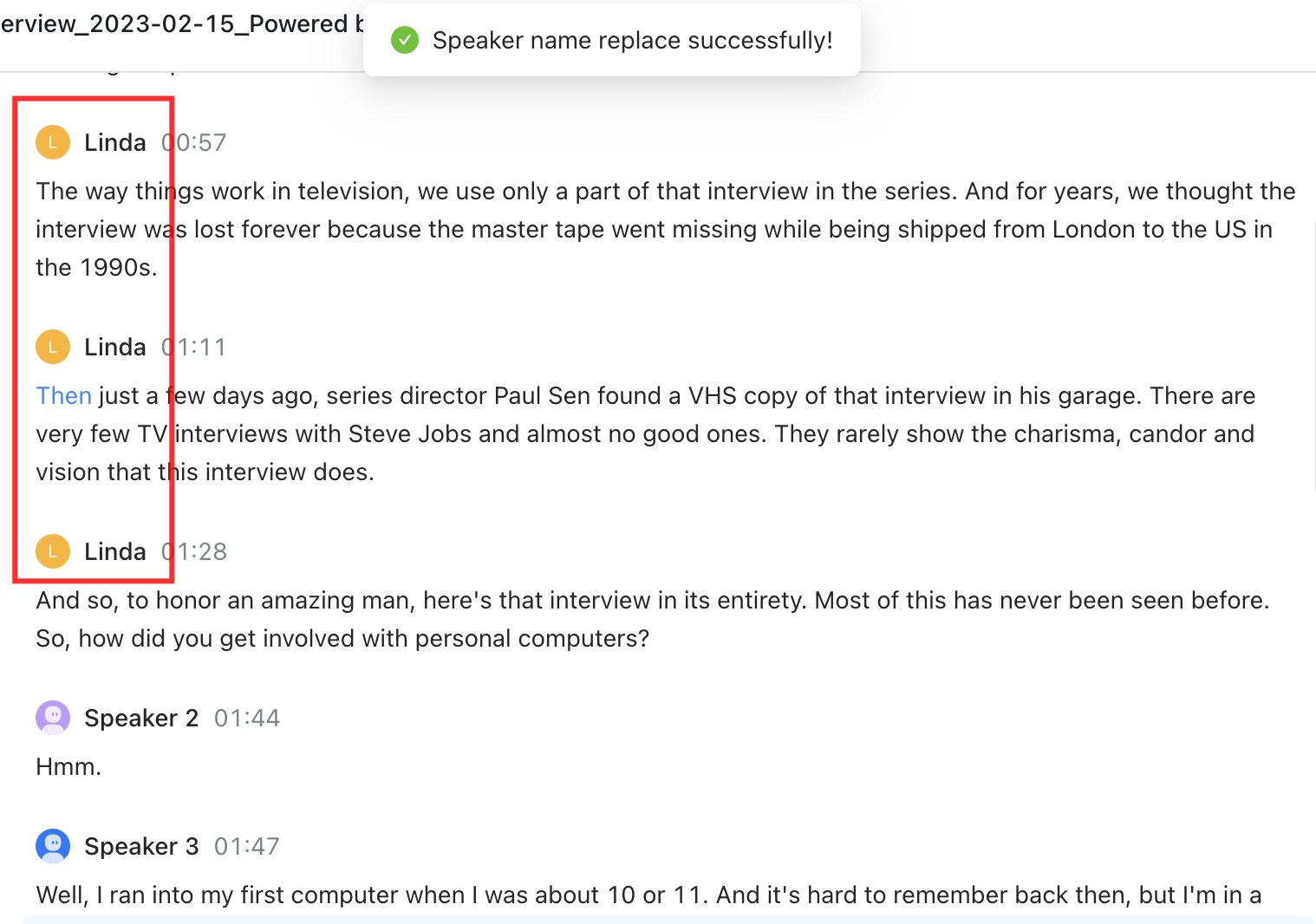 Edit transcripts – Notta - Help Center