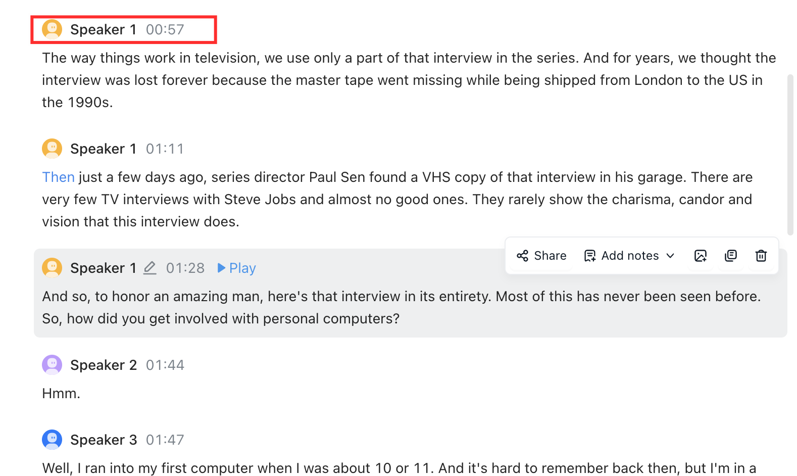 Edit transcripts – Notta - Help Center