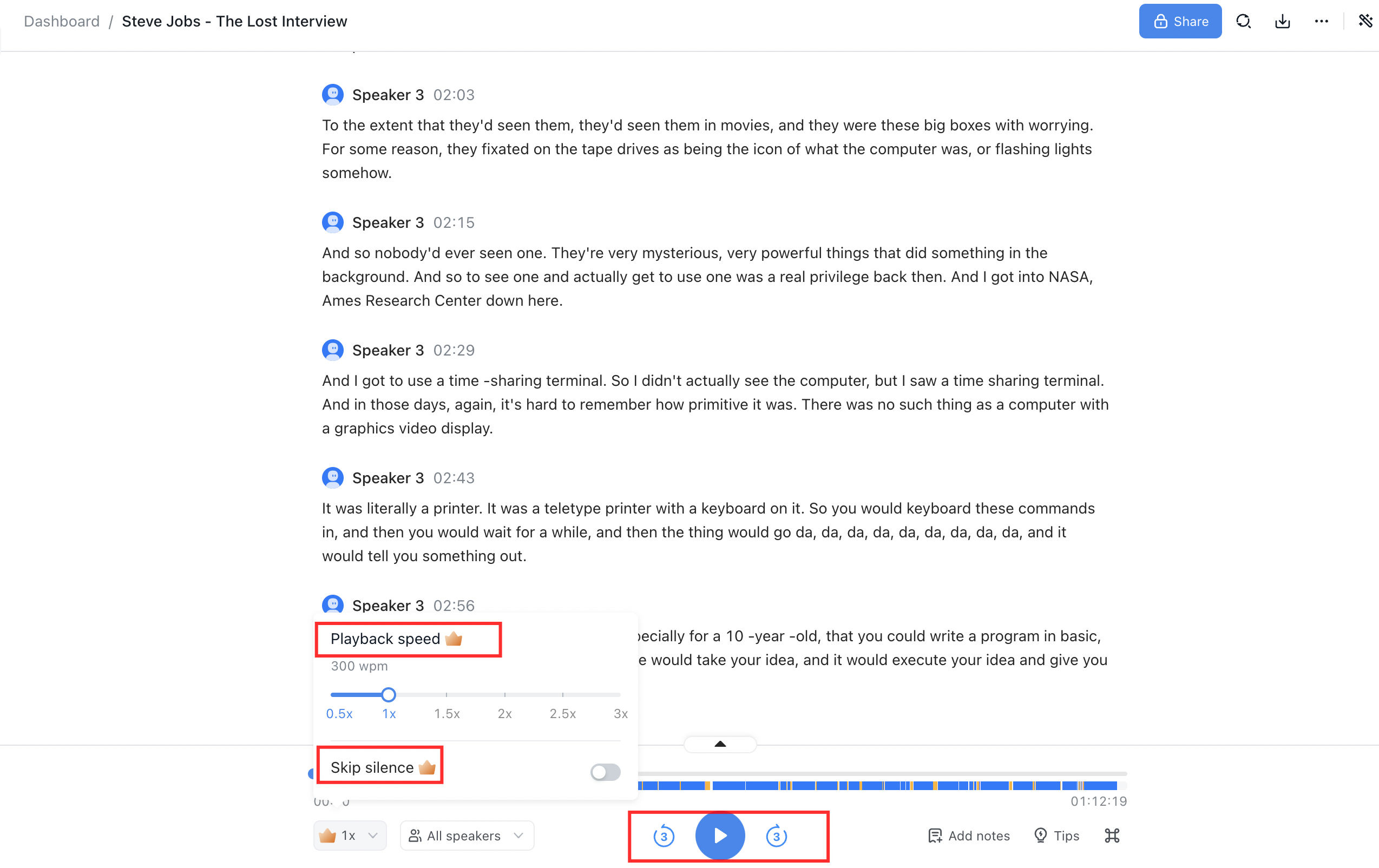 Edit transcripts – Notta - Help Center
