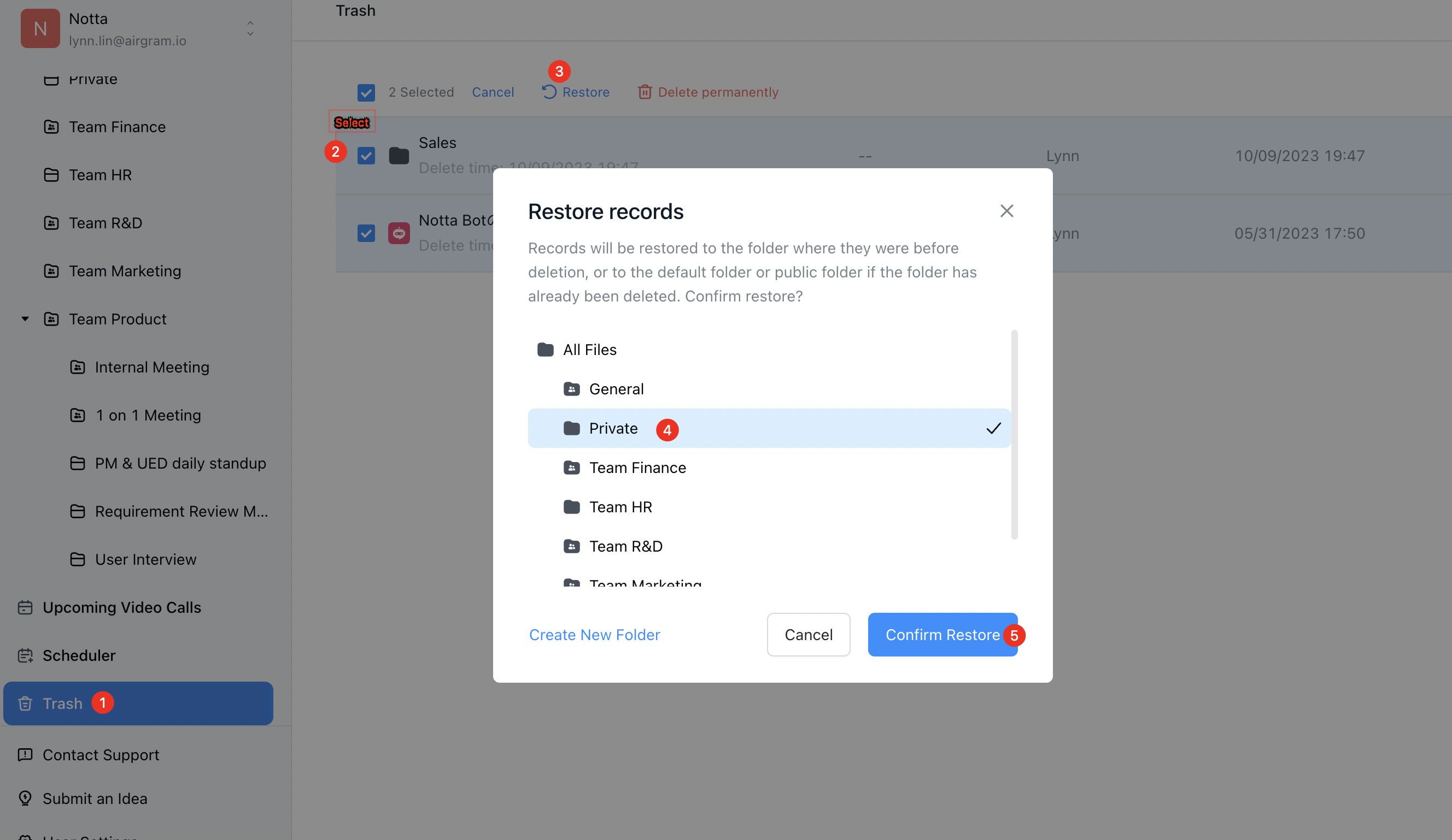 Folder Management – Notta - Help Center