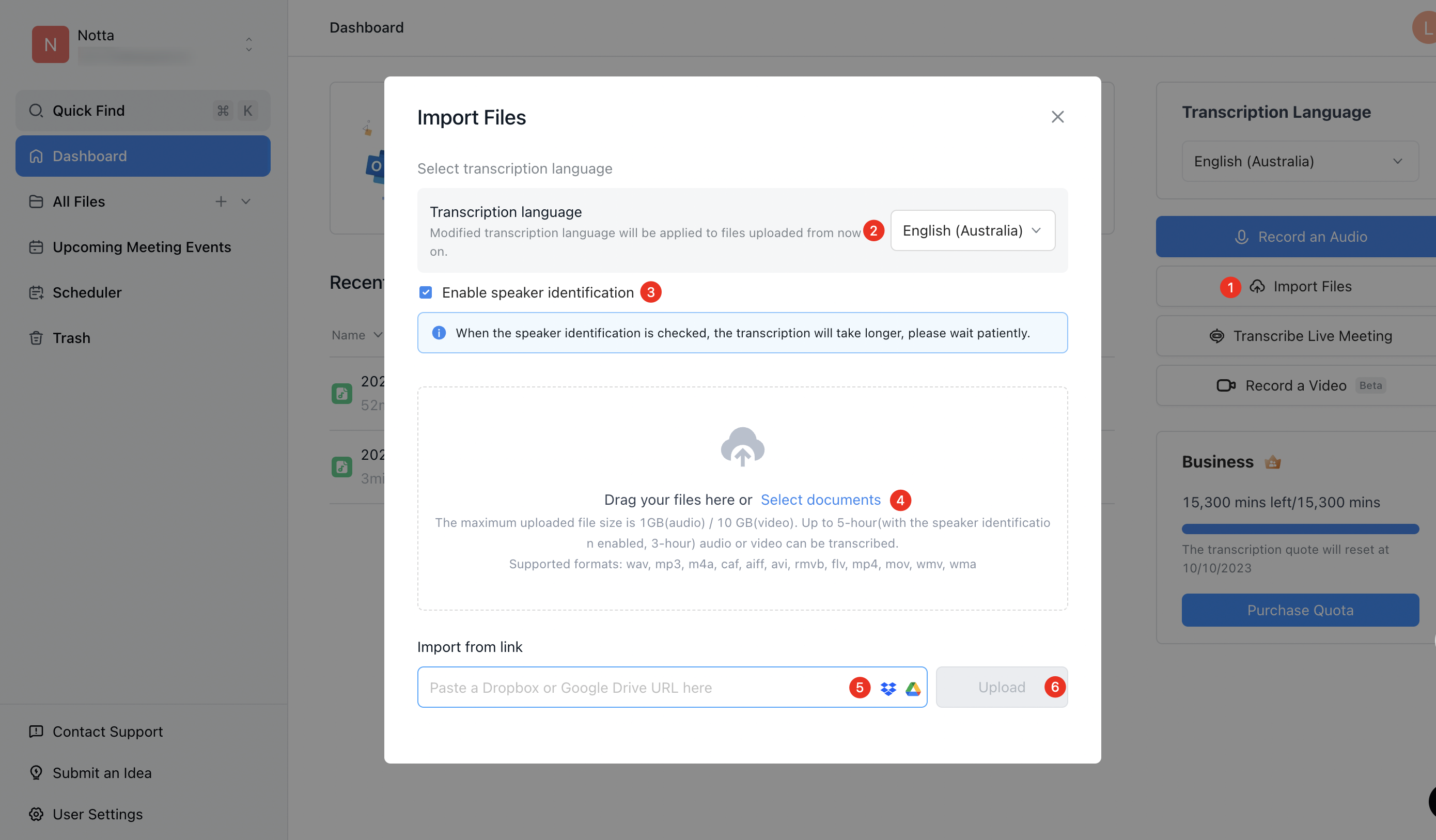 Create transcripts – Notta - Help Center