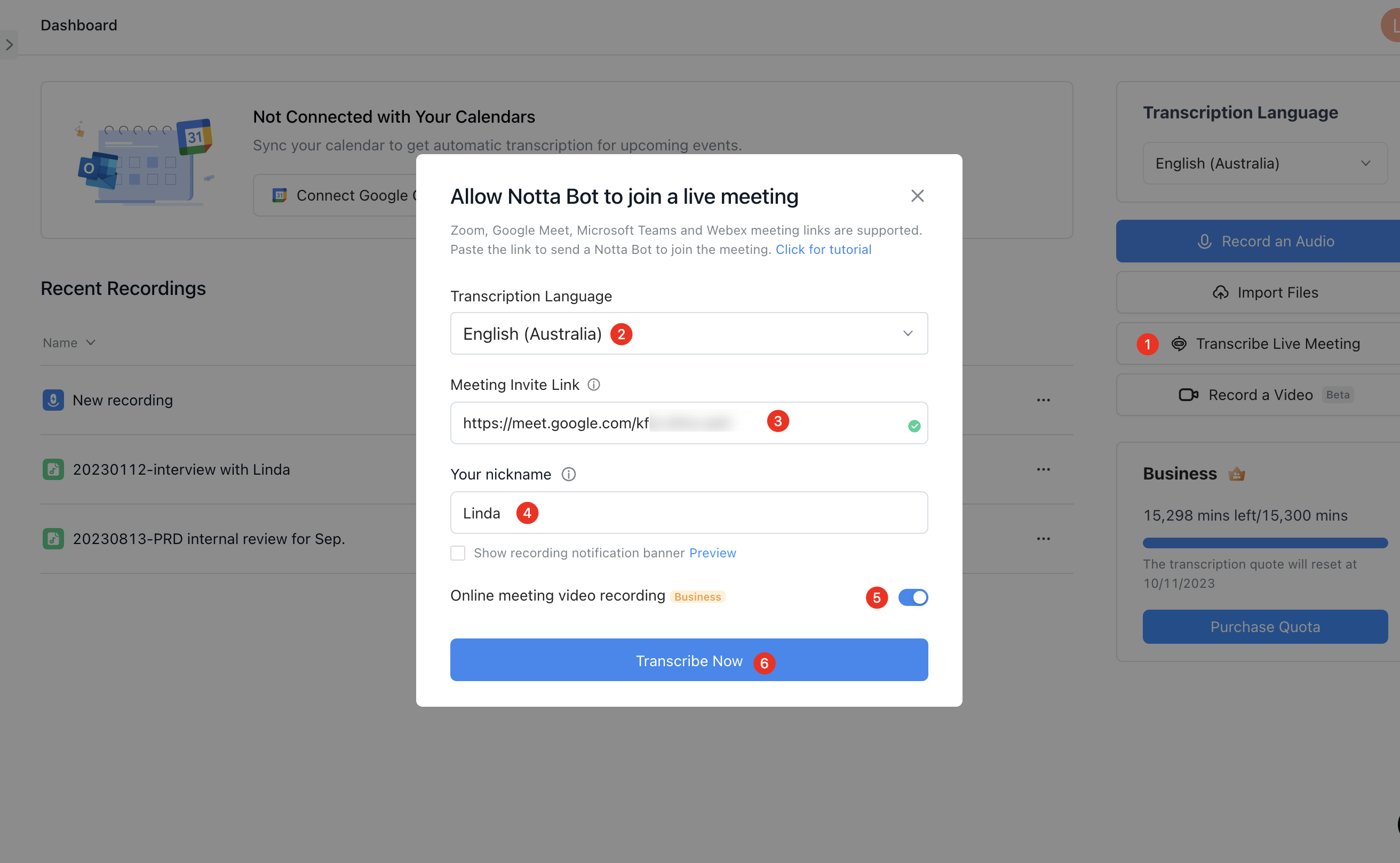 Create transcripts – Notta - Help Center