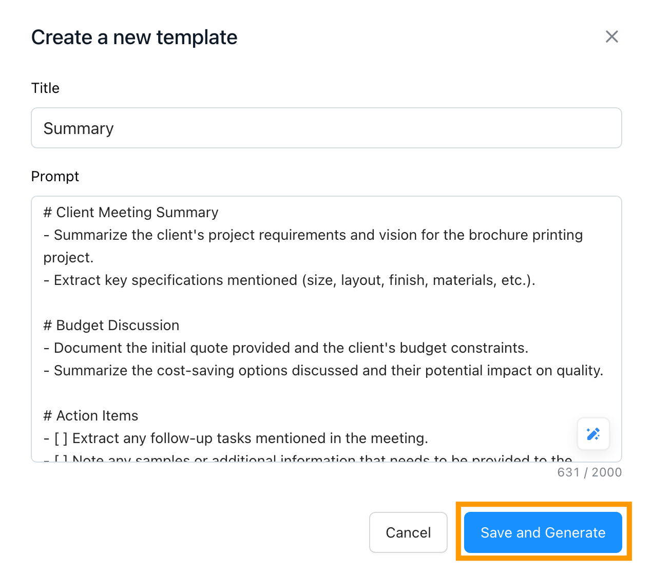 Create custom templates – Notta - Help Center