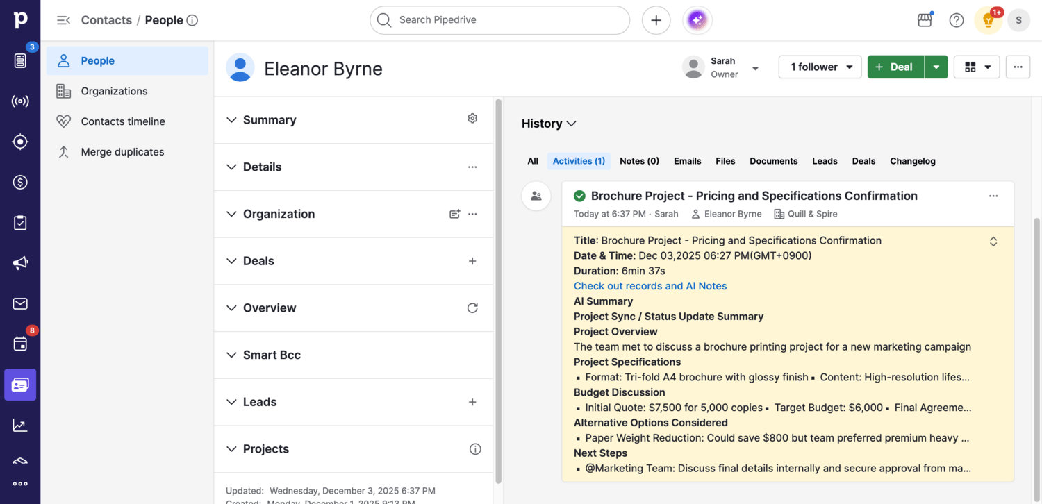 Data integration with Pipedrive – Notta - Help Center
